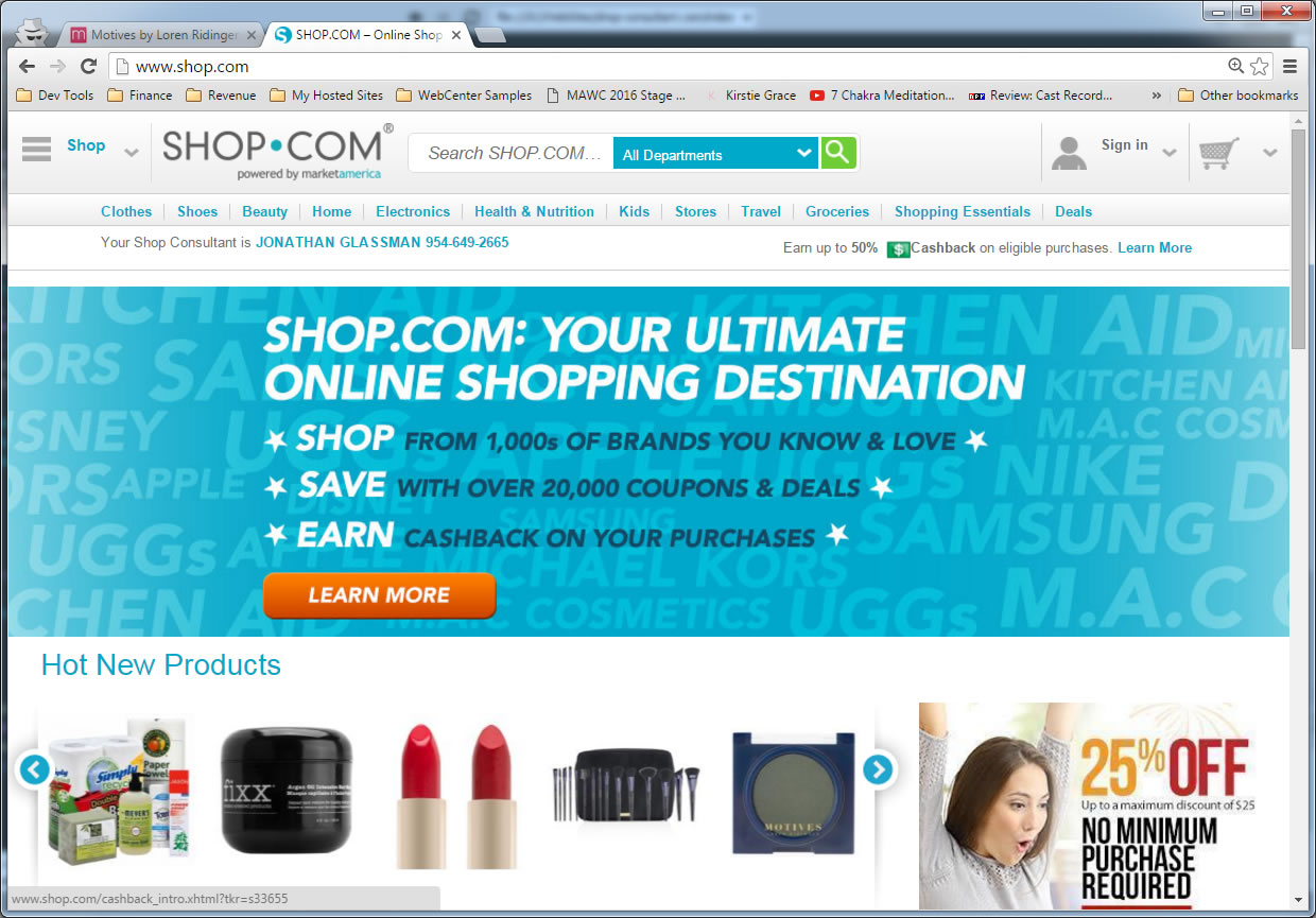 Jonathan Glassman's Market America Web Sites